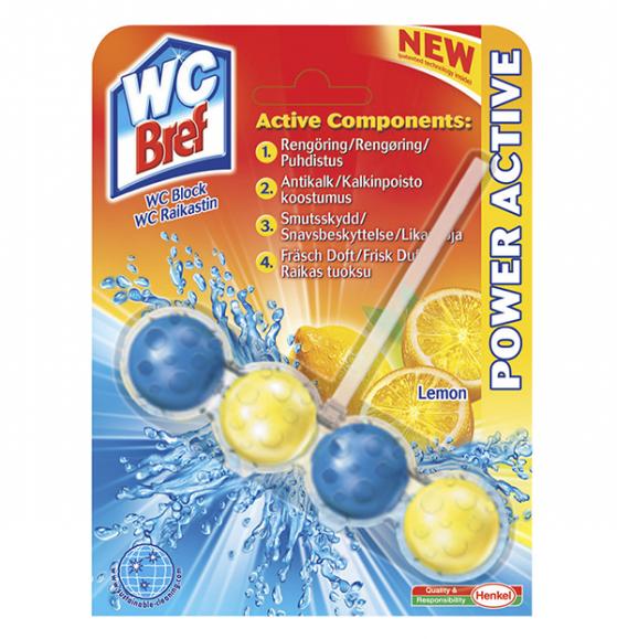 Sanitetsrengöring WC Bref Power Active lemon