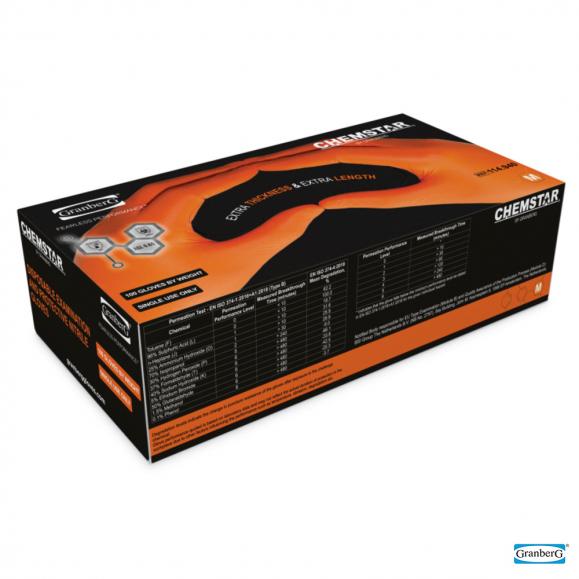 Engångshandske Chemstar nitril kemikalieresistenta orange