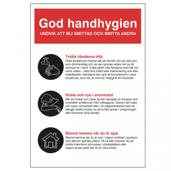 Skylt "God Handhygien" 210x297mm (A4) plast