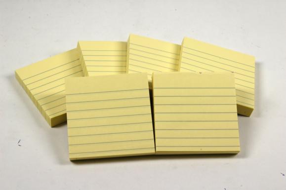 Post-it linjerad 76x76mm gul