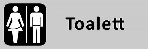 Skylt "Toalett dam/herr" 225x80 mm