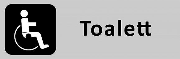 Skylt "Toalett handikapp" 225x80 mm